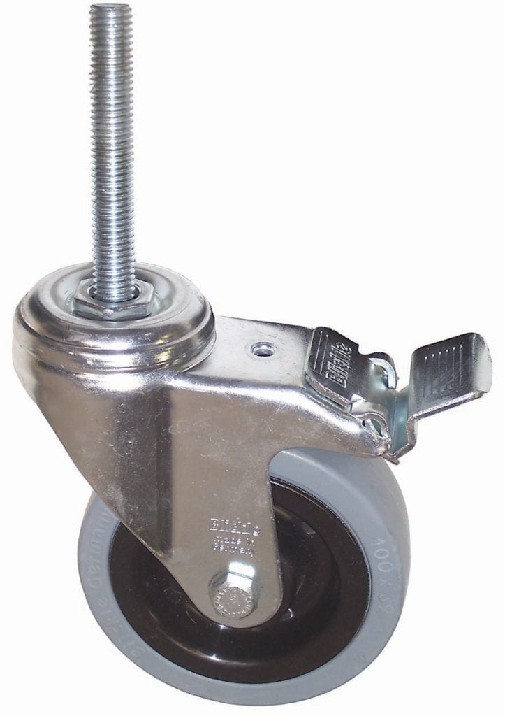 Caster, 4" Swivel 198Lbs With Brake Requires Insert Nut Or Expander - C ...