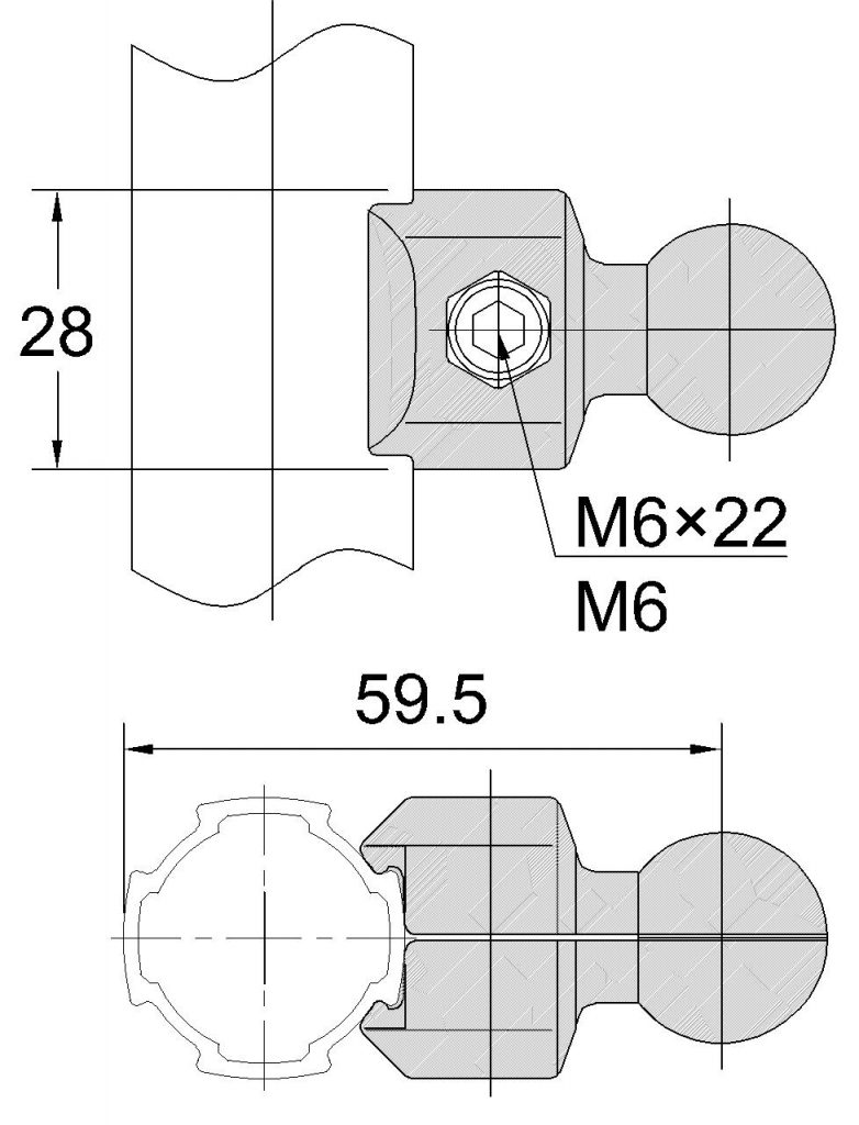 Alum Connector With Ball Connection - C Tek Lean Solutions, Inc.