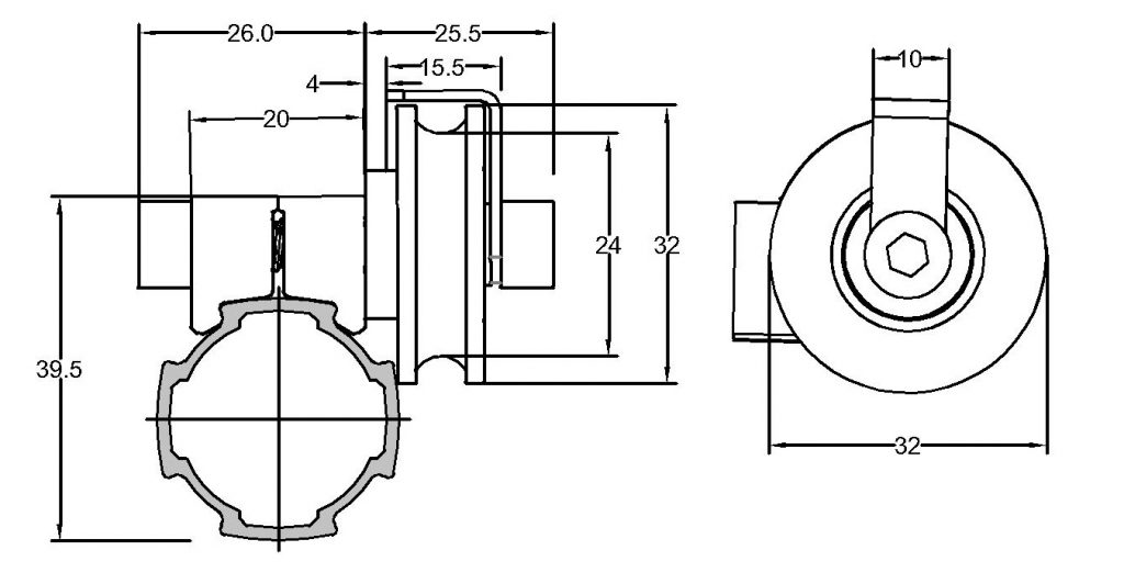 Cable Pulley for Mounting Block Horizontal - C Tek Lean Solutions, Inc.